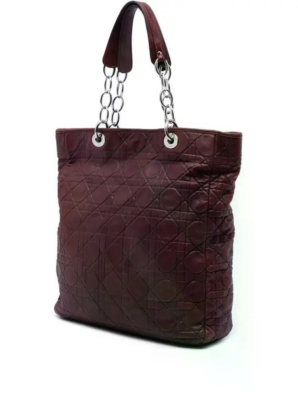Dior 2008 Large Lambskin Cannage Lady Soft Shopping Tote Bag