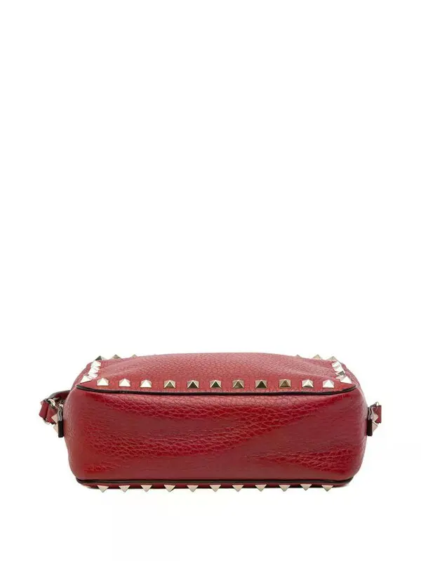 Valentino Garavani Grainy Calfskin Rockstud Camera Crossbody Bag - Red