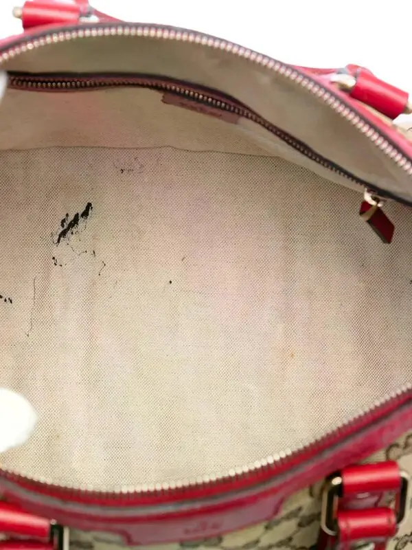 Gucci Medium Gg Canvas Joy Boston Bag Satchel - Red
