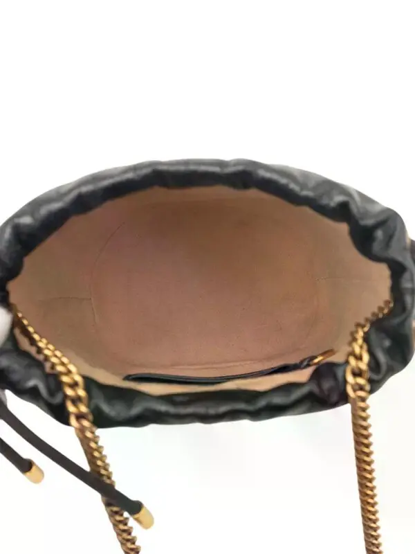 Gucci Mini Gg Marmont Matelasse Diagonal Leather Torchon Bucket Bag - Neutrals