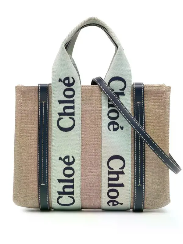 Chloé Small Canvas Woody Tote - Blue