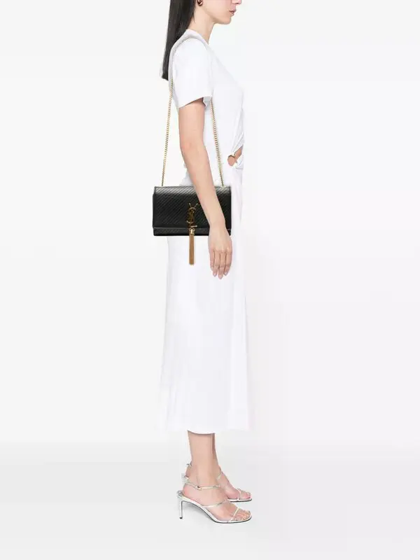 Saint Laurent 2013-2026 Medium Monogram Kate Tassel Crossbody Bag - Black