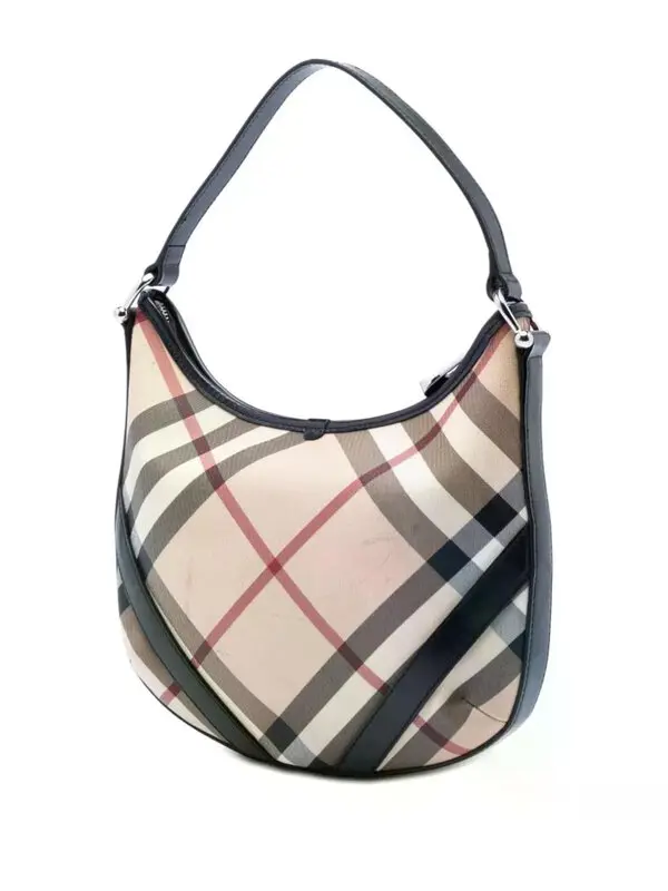 Burberry Supernova Check Coated Canvas Larkin Hobo Bag - Neutrals