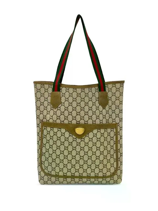 Gucci 20th Century Gg Supreme Plus Web Tote Bag