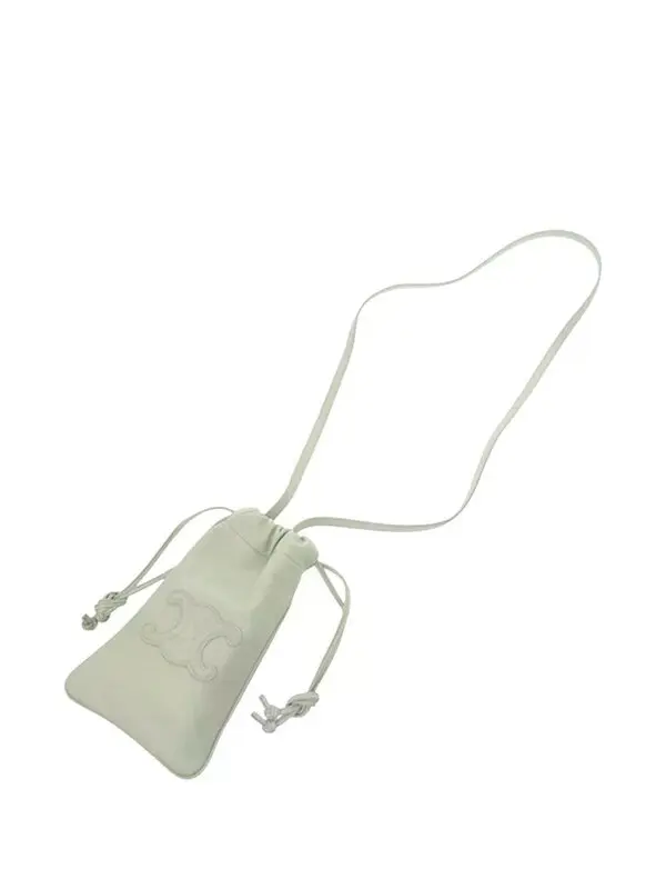 Celine 2010-2026 Calfskin Cuir Triomphe Phone Pouch Crossbody Bag - Green