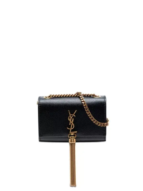 Saint Laurent Monogram Kate Tassel Baguette Bag - Black
