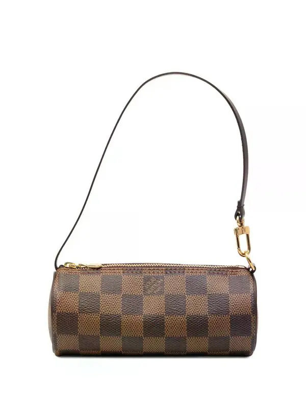 LOUIS VUITTON Damier Ebene Papillon Pochette Handbag - Brown
