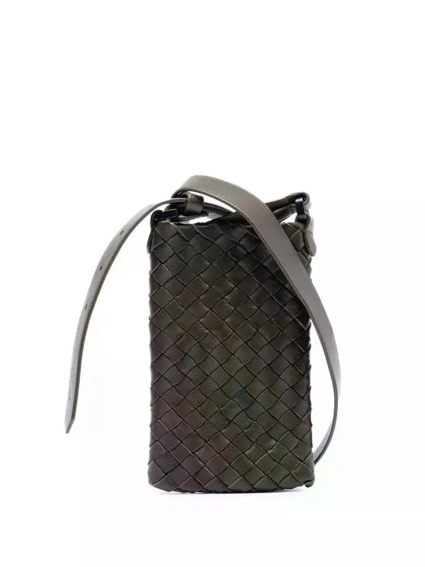 Bottega Veneta Nappa Intrecciato Phone Holder Crossbody Bag - Brown