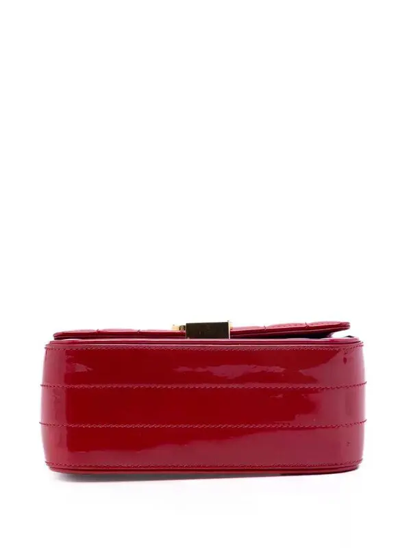 Saint Laurent 2018 Small Patent Monogram Vicky Chain Bag - Red