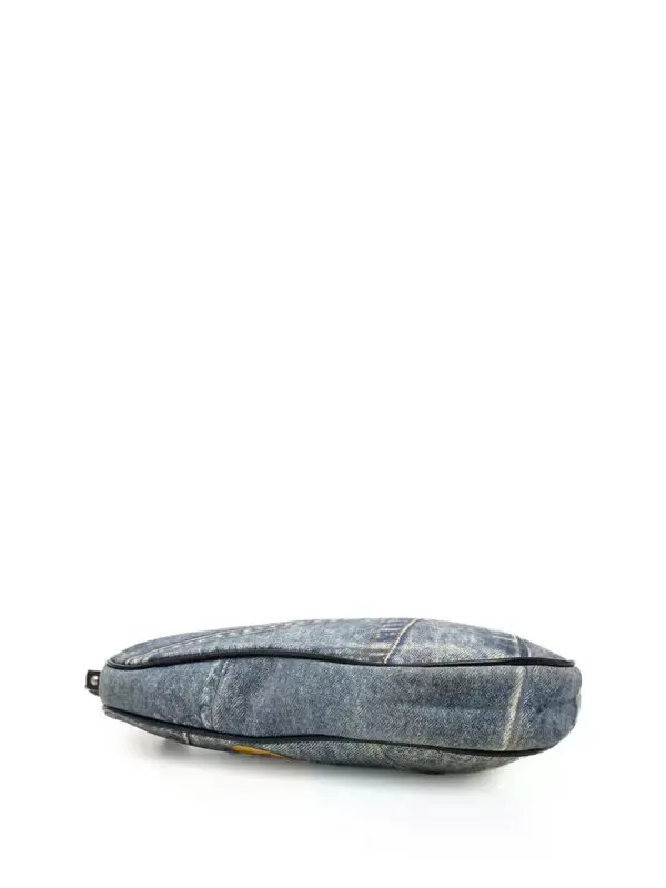 Dior 2001 Mini Printed Denim Speedway Saddle Pochette