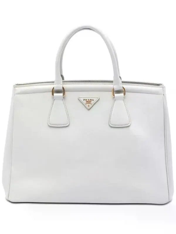 Prada Saffiano Lux Parabole Tote Bag - White