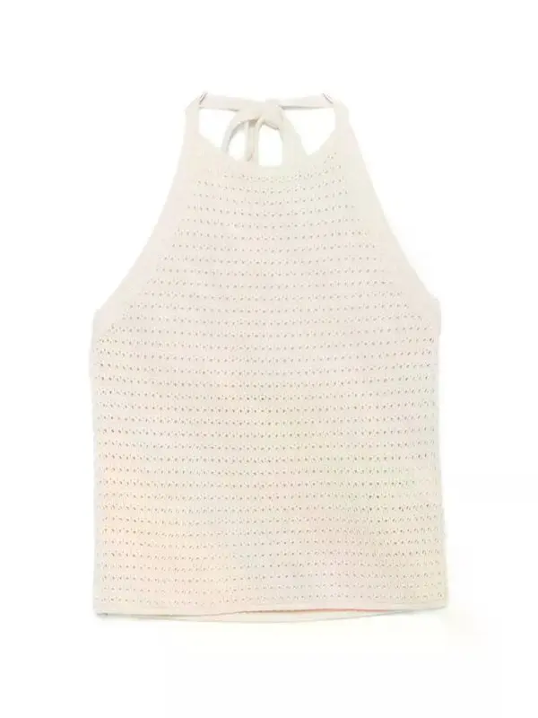 DRYKORN Akwy Open-knit Halterneck Tank Top - Neutrals