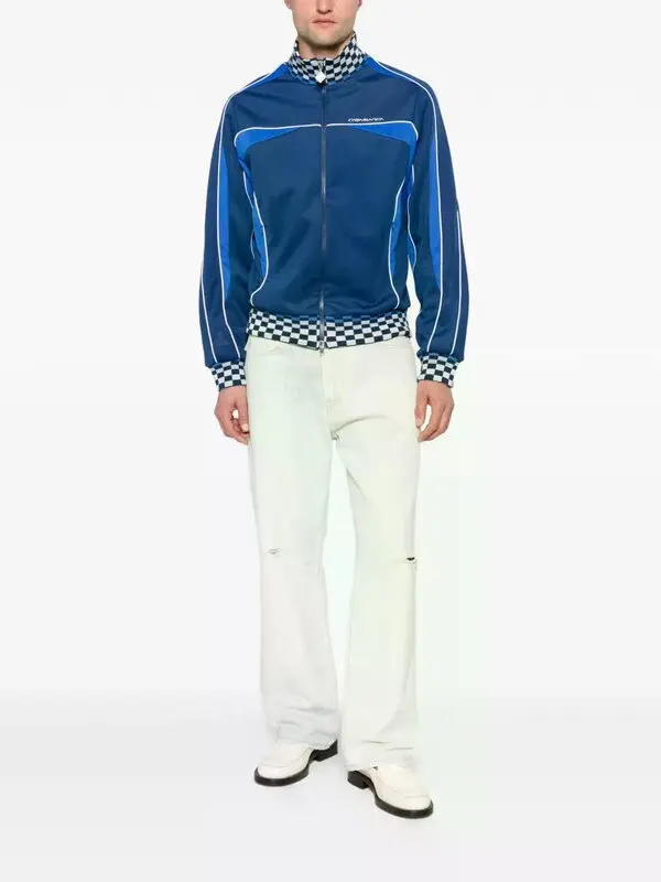 Casablanca Cyber Tricot Checkerboard-trim Jacket
