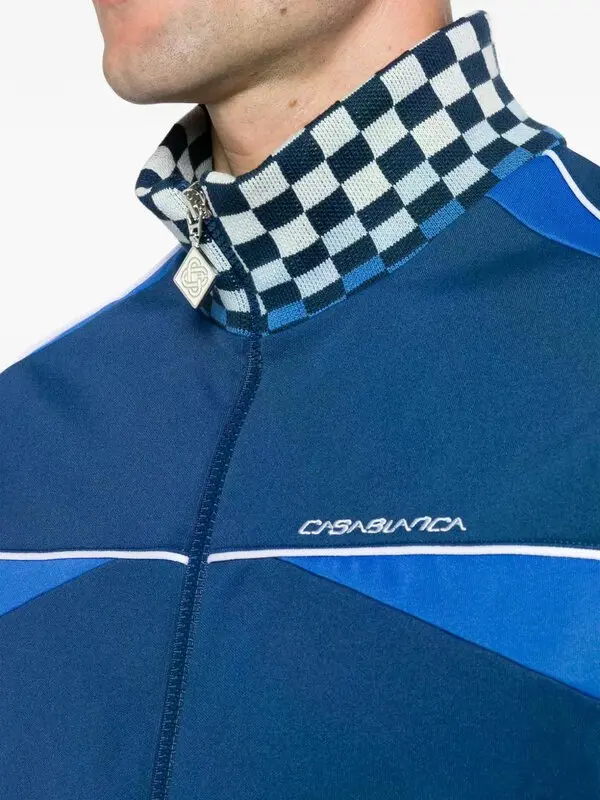Casablanca Cyber Tricot Checkerboard-trim Jacket