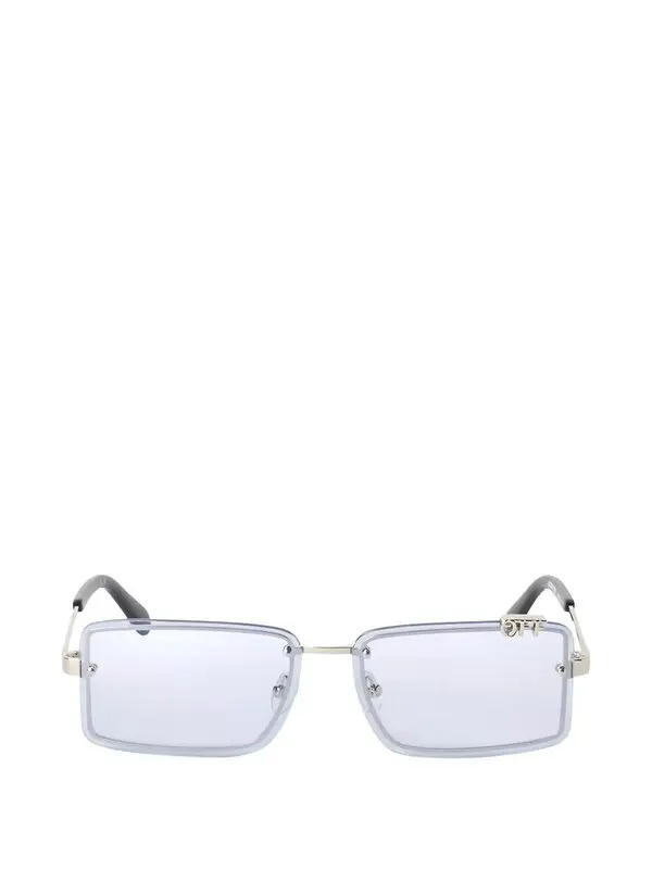 Off-White Rectangle-frame Rimless Sunglasses - Silver