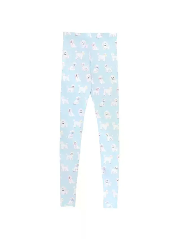 Fiorucci Poodle-print Stirrup Leggings - Blue