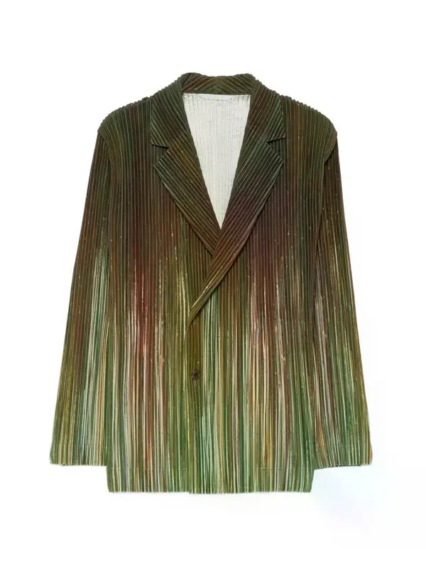 Issey Miyake Pleated Blazer - Green