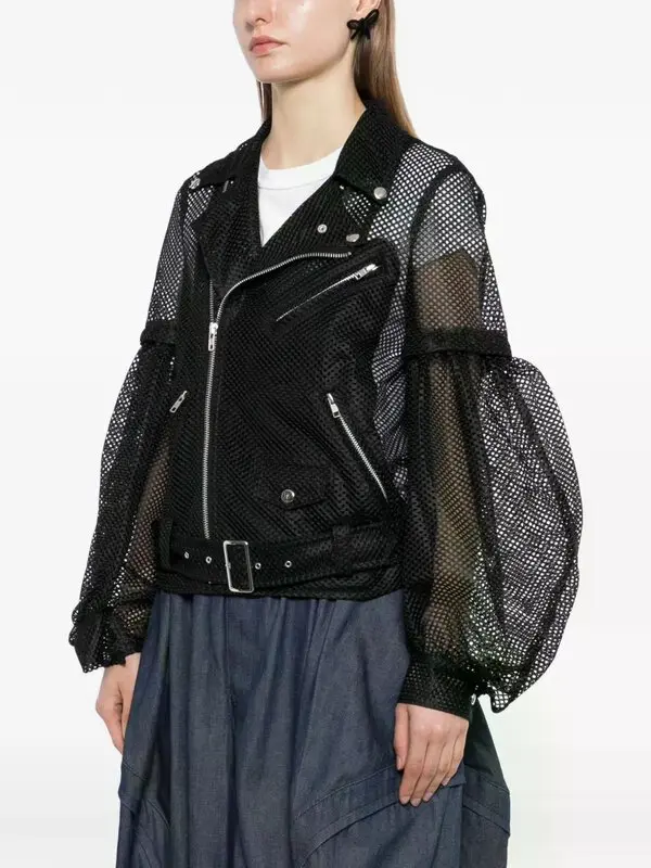 Comme Des Garçons Mesh-panelled Puff-sleeve Jacket