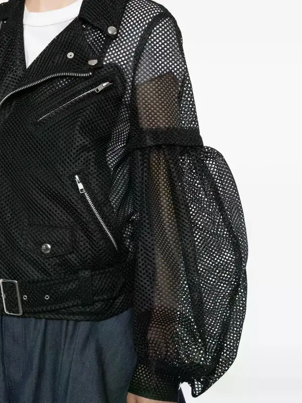 Comme Des Garçons Mesh-panelled Puff-sleeve Jacket