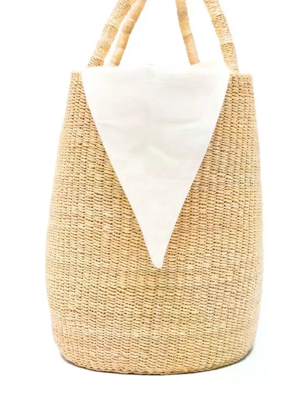 Muuñ Maxi Echo Woven Straw Tote - Neutrals