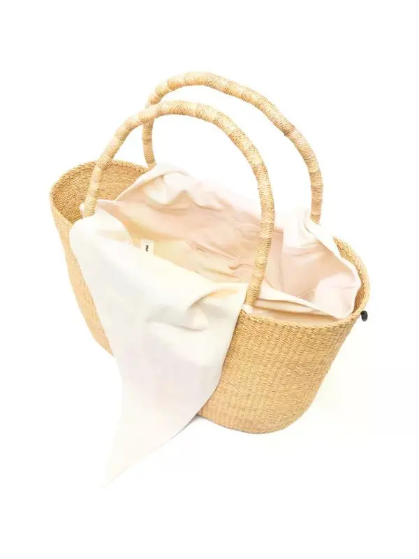 Muuñ Maxi Echo Woven Straw Tote - Neutrals