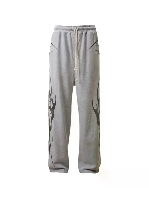 HELLSTAR Flame-print Track Pants - Grey