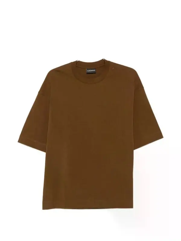 Emporio Armani Logo-embroidered T-shirt - Brown