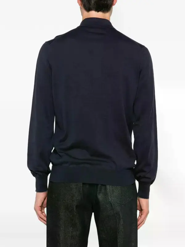 Brunello Cucinelli Long-sleeve Polo Shirt - Blue