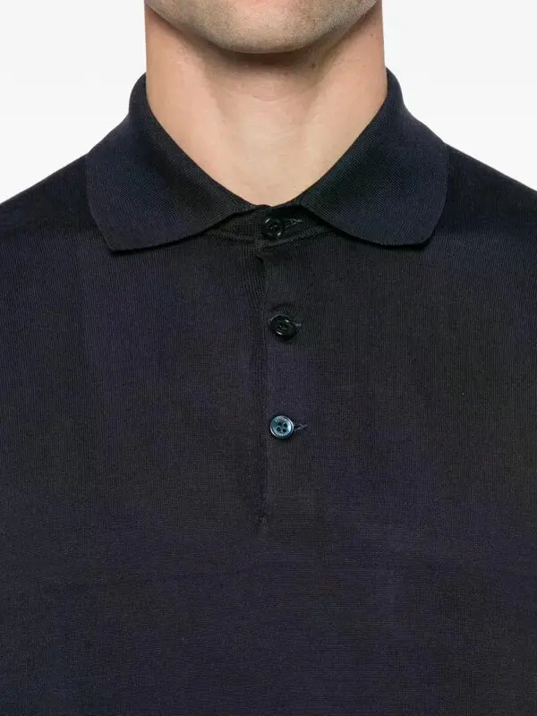 Brunello Cucinelli Long-sleeve Polo Shirt - Blue
