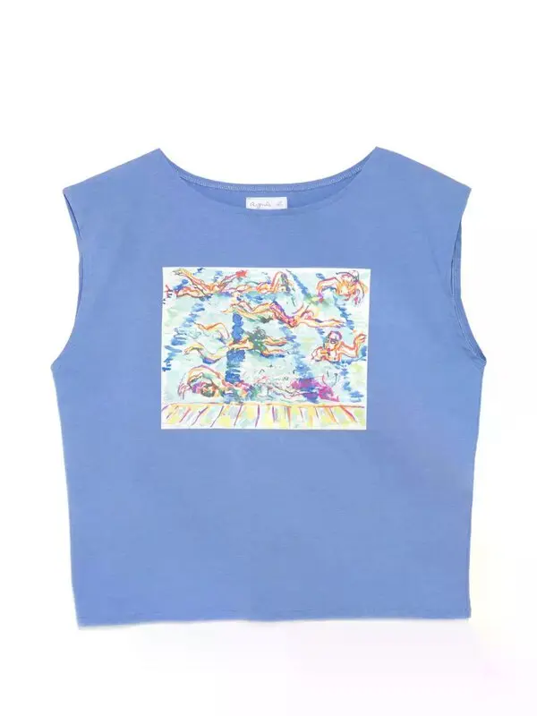 AGNES B. Artist Cotton T-shirt - Blue