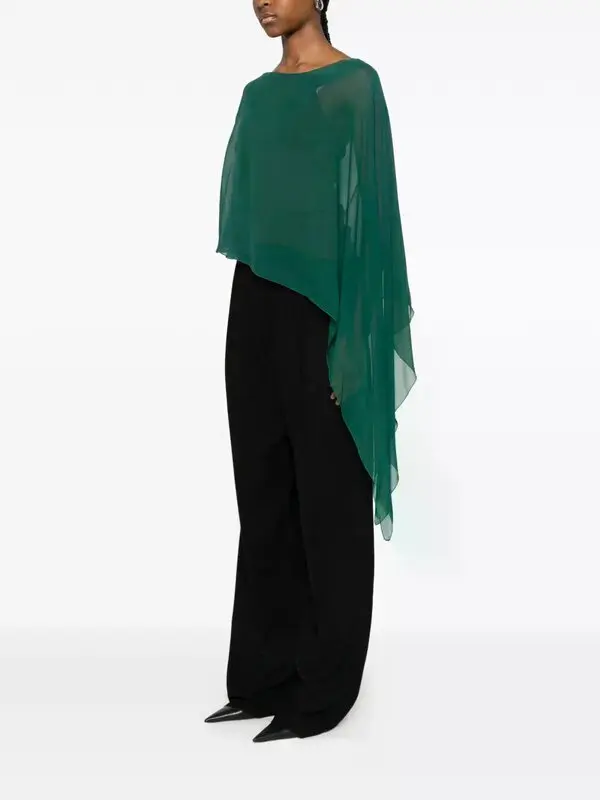 Antonelli Firenze Melone Asymmetric Draped Cape - Green