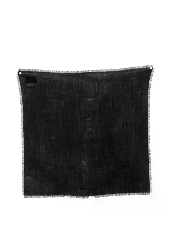 RIER Frayed-edge Scarf - Black
