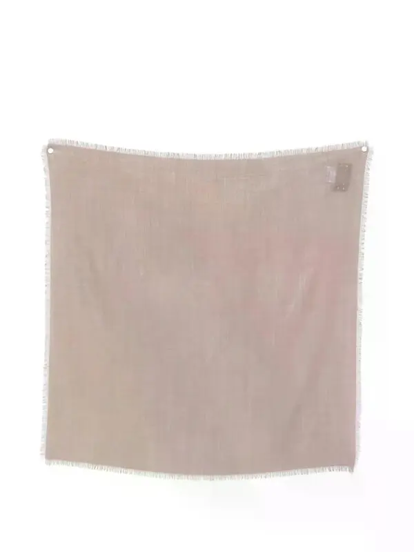 RIER Frayed-edge Wool Scarf - Neutrals