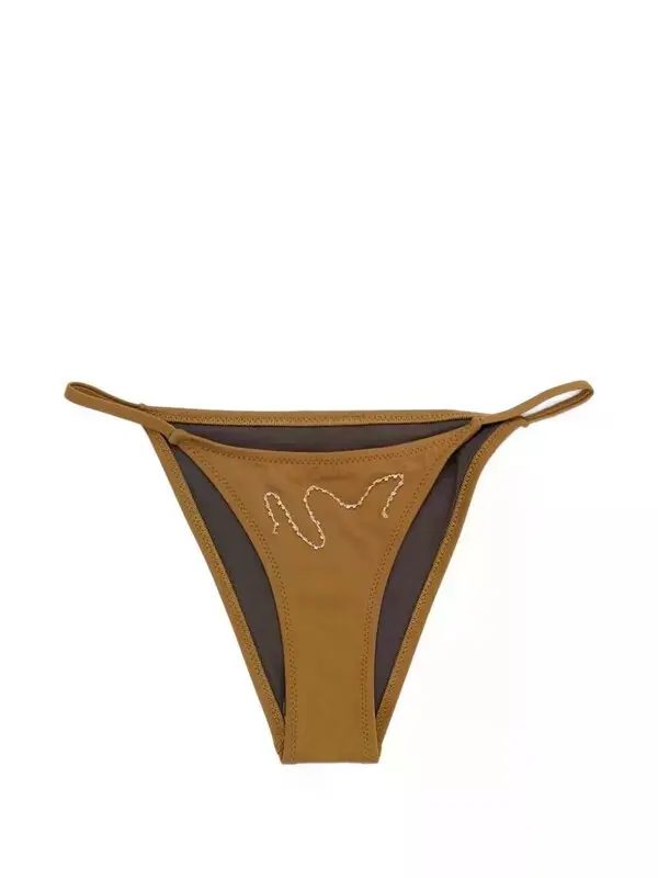 Paloma Wool Bead-embellished Bikini Bottom - Brown