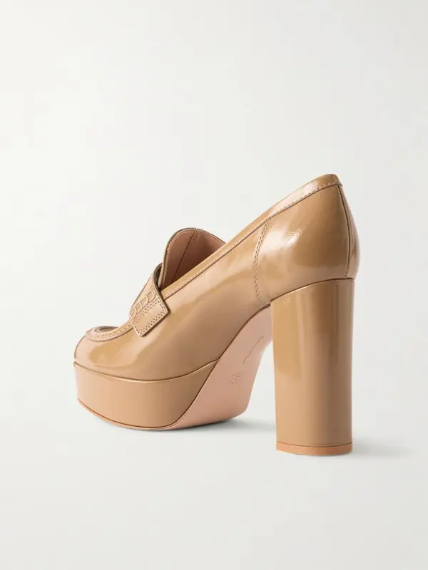 GIANVITO ROSSI Hadden Nuit 70 Leather Pumps - Neutrals