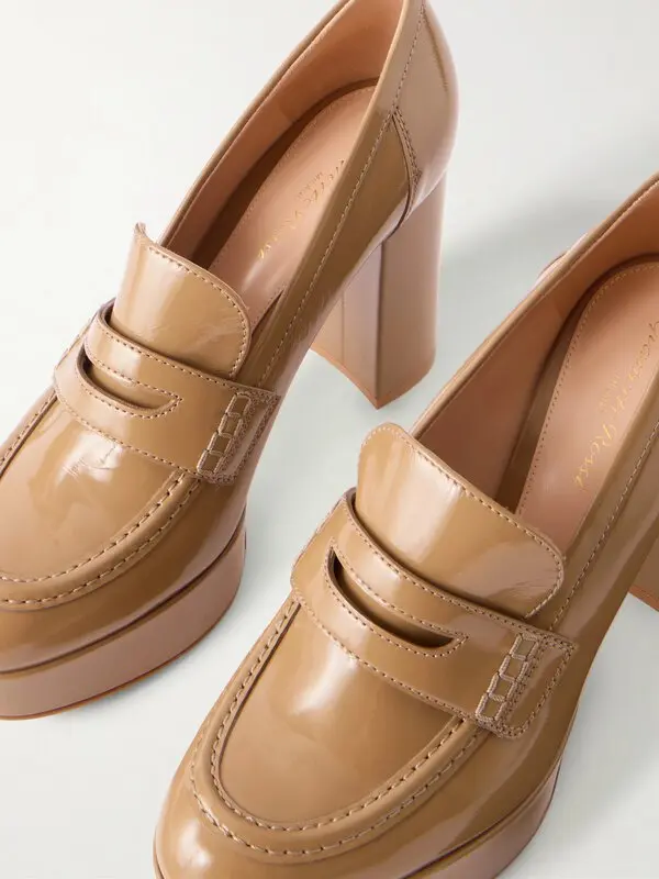 GIANVITO ROSSI Hadden Nuit 70 Leather Pumps - Neutrals