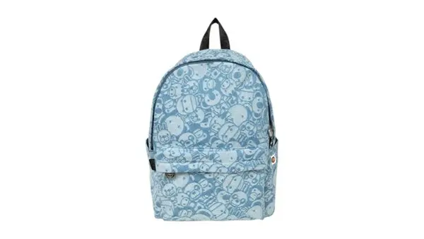 A BATHING APE Baby Milo & Friends Medium Backpack - Denim