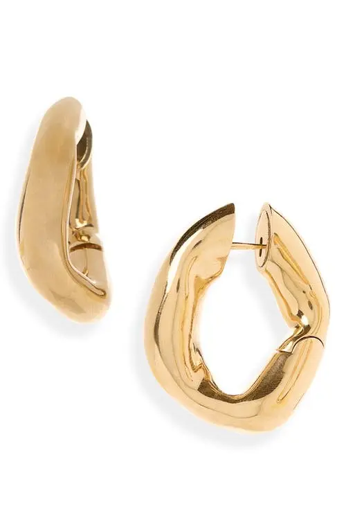Balenciaga Eisa Hoop Earrings - Shiny Gold