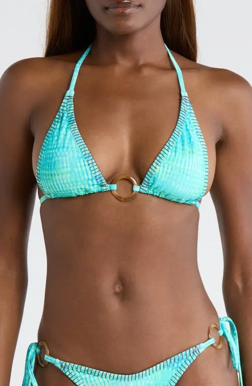 KULANI KINIS Ring Lace Stitch Halter Bikini Top - Summer Seas