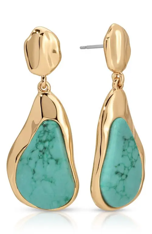 Ettika Hidden Stone Molten Drop Earrings - Turquoise