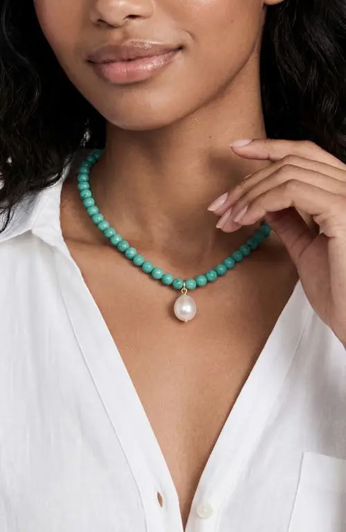 Ettika Freshwater Pearl Pendant Beaded Necklace