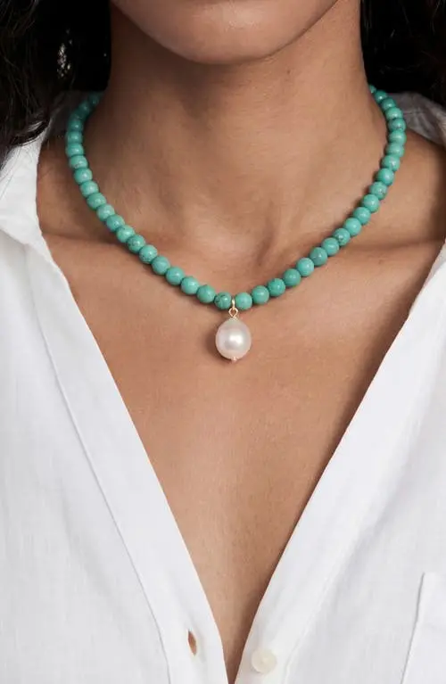 Ettika Freshwater Pearl Pendant Beaded Necklace