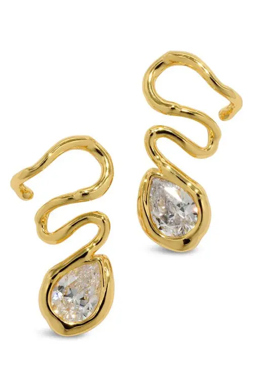 Alexis Bittar Asterales Vine Linear Drop Earrings - Gold Stones