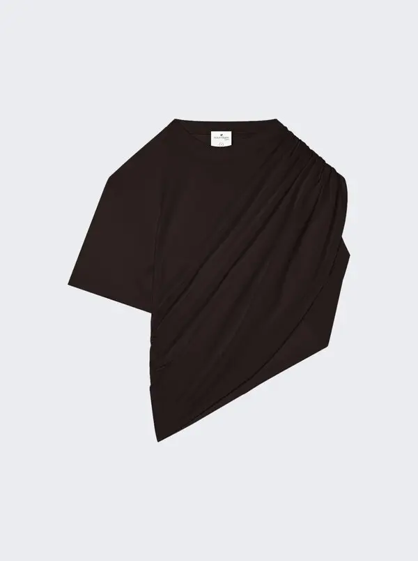 COURREGES Asymmetrical Twist Tee - Black