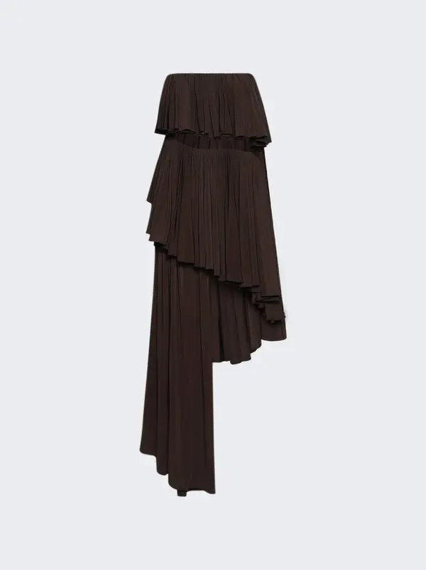 Alaïa Strapless Spiral Dress - Brown