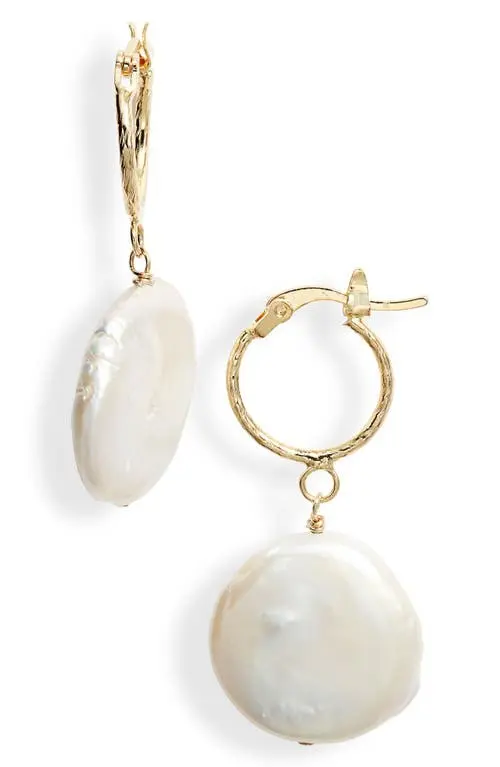 MARIDA Monet Freshwater Pearl Earrings - Pearl/gold