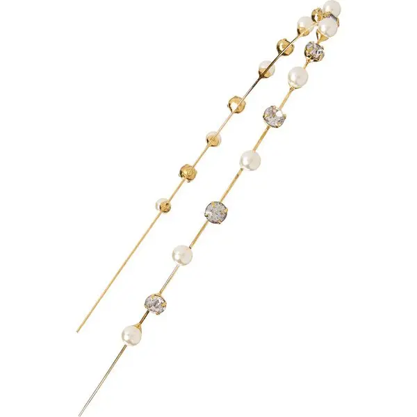 JENNIFER BEHR Ines Imitation Pearl And Crystal Headband - Antique Gold
