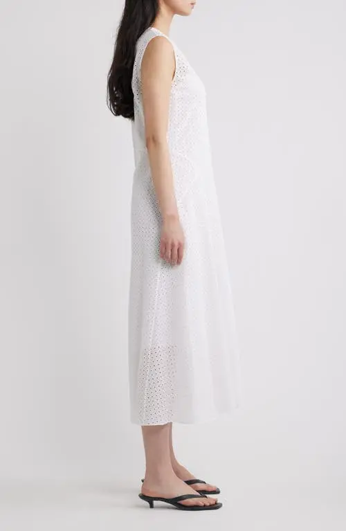 Theory Eyelet Fit & Flare Midi Dress