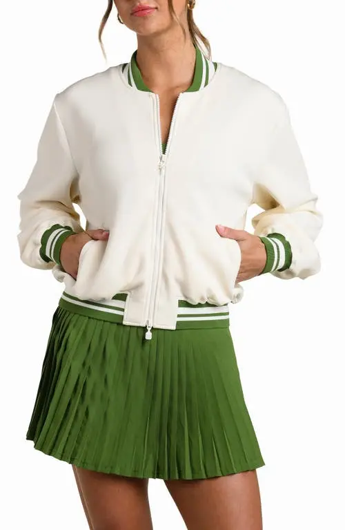 La Blanca Palm Embroidered Bomber Jacket