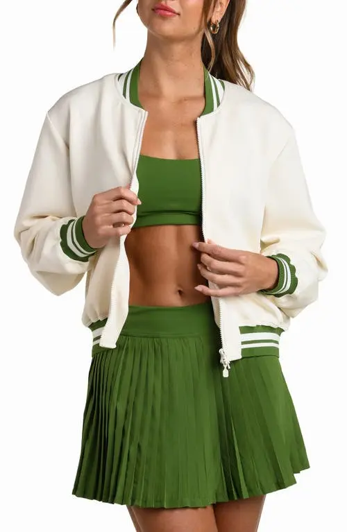 La Blanca Palm Embroidered Bomber Jacket